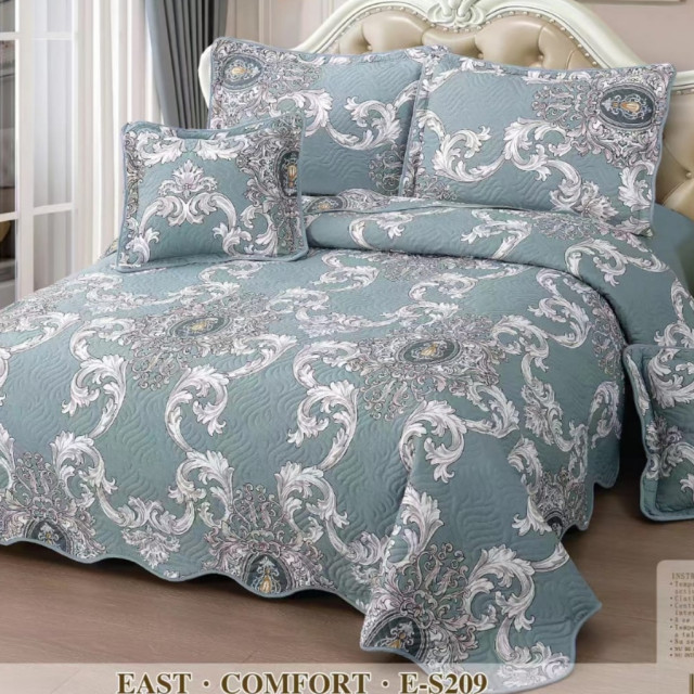 Cuvertura de Pat Matlasata din Bumbac cu 4 Fete de Perna-ES 209