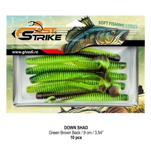 Shad Fast Strike Down Shad 9cm, 10cm/plic, Green Brown Back