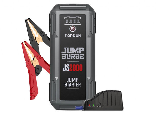 Robot portabil pentru pornirea masinii, 16000mAh, 2000A, TOPDON JS2000 ...