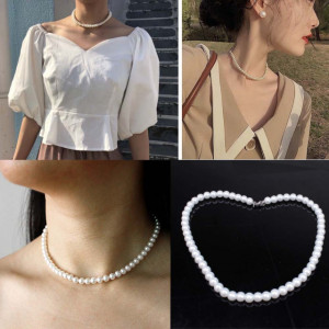 Colier Pufo Pearl Classic – colier de dama scurt cu perle mici albe ...