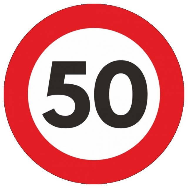 Indicator limitare viteza autocolant 50 km/ora Ø12