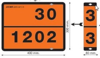 Placa ADR aluminiu - Diesel si Benzina