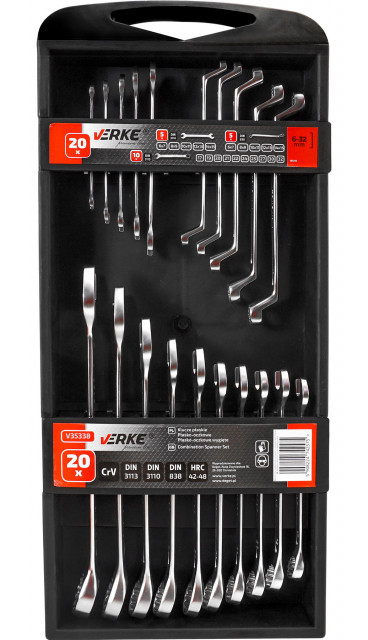 Set chei fixe + inelare combinate 20 piese 6-32mm VERKE