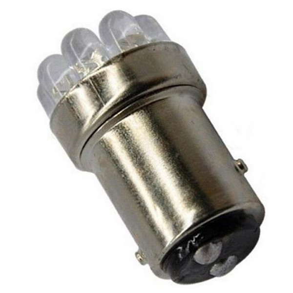 Set 2 becuri led pozitie 12V g18 5led bay15d albe