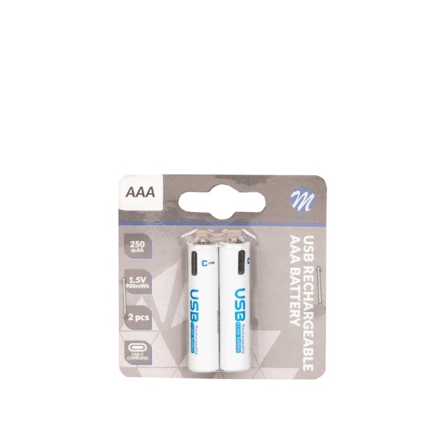 Set baterii AAA 250mAh/900mwh reincarcabile USB-C
