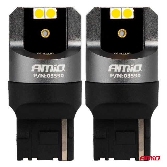 LED CANBUS PRO 7440 WY21W 4x3030 SMD GALBEN 12/24V AMIO LED CANBUS PRO 7440 WY21W 4x3030 SMD GALBEN 12/24V AMIO