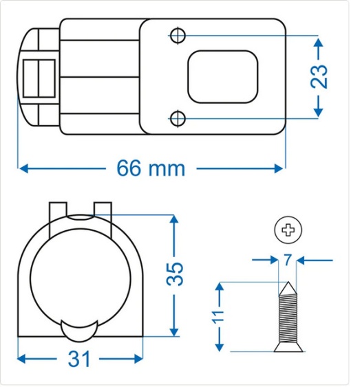 Priza auto 12V/24V-16A pentru stecher DIN