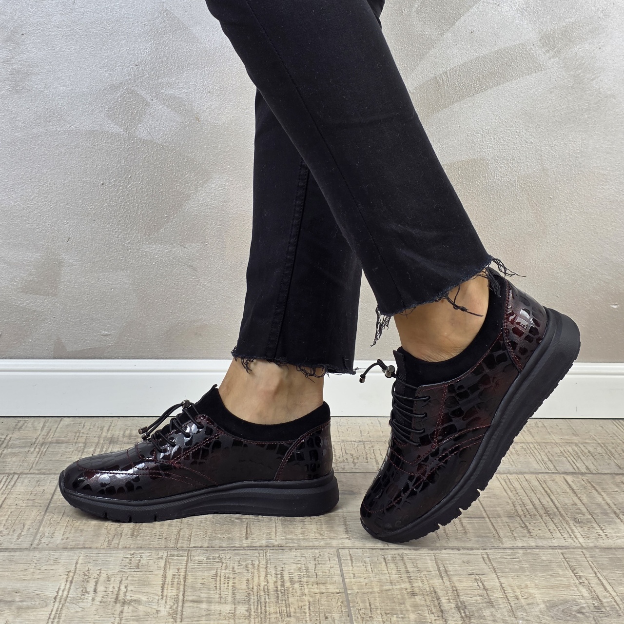 MANOS.RO Pantofi dama casual sport piele naturala negri Filippo PC2298