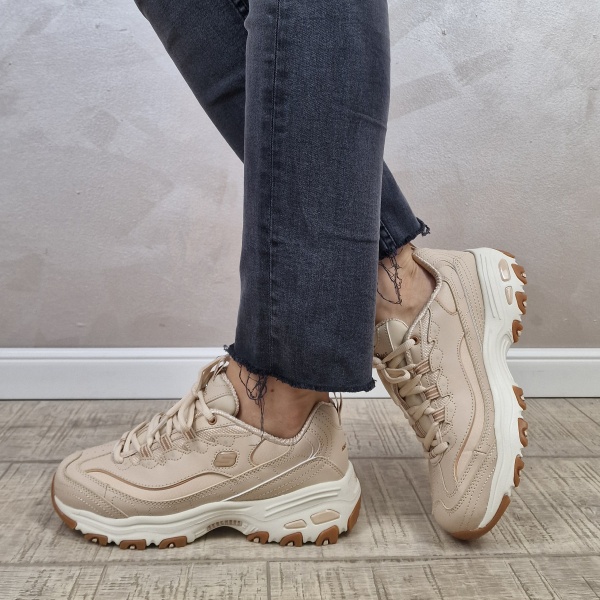 Pantofi dama sport tip sneakers Skechers D'Lites - Good Neutral 149807 NAT