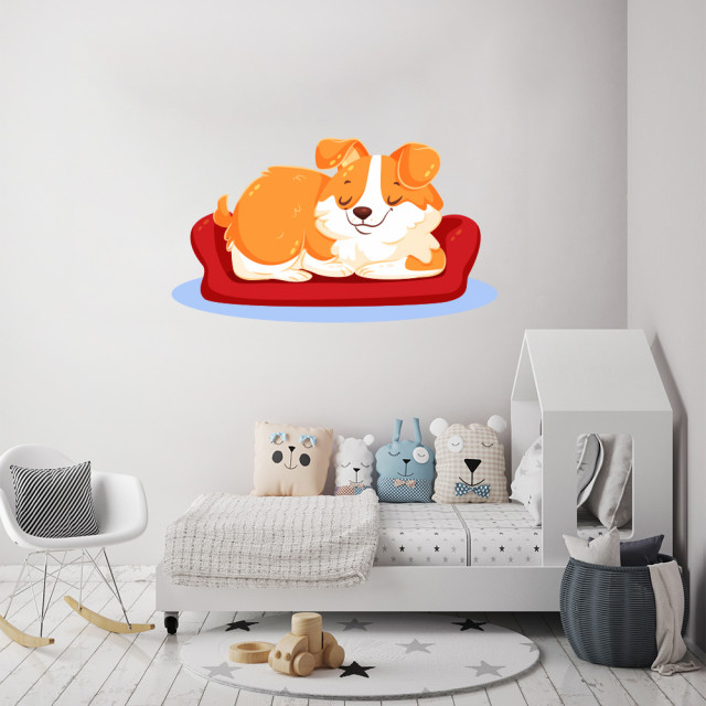 Sticker Copii - Corgi dormind