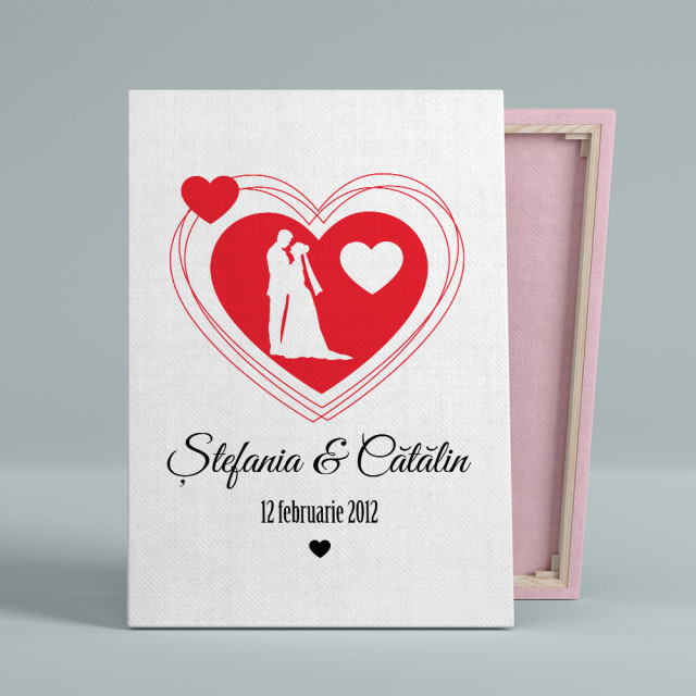 Tablou Cuplu - Mire si mireasa (inima)