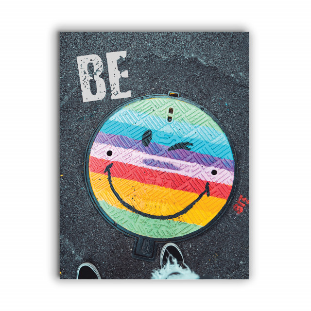 Tablou Motivational - Be Happy (Smiley Face)