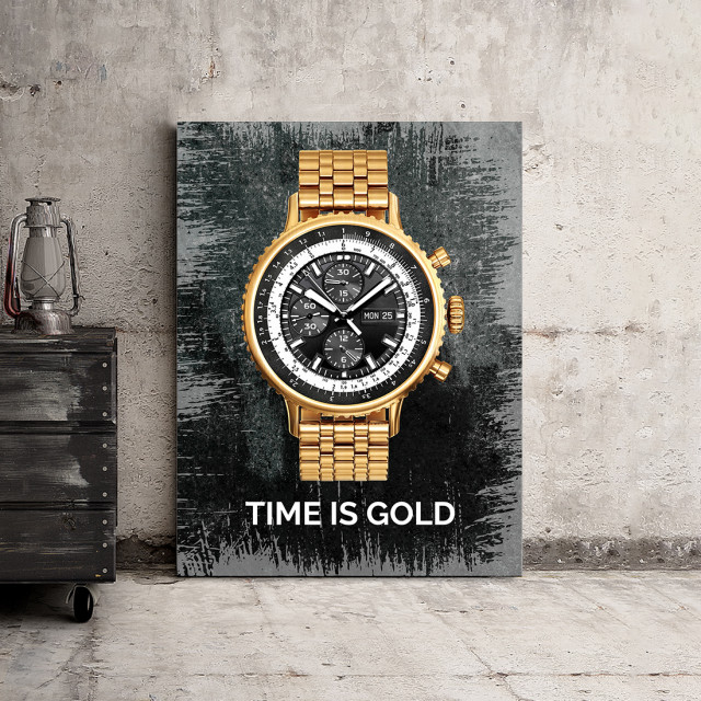 Tablou Motivational - Time Is Gold