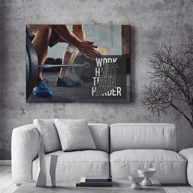 Tablou Motivational - Work Hard, Train Harder