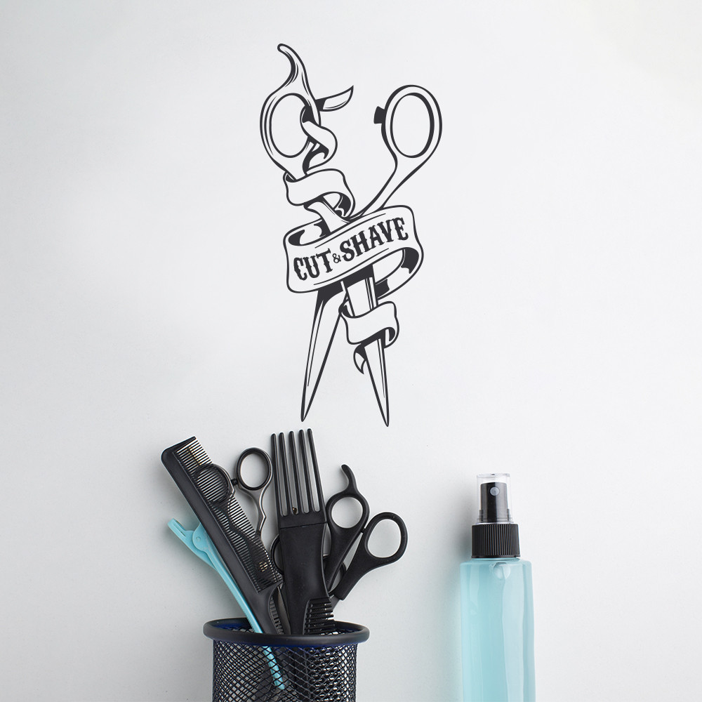 Sticker Cut and shave scissors
