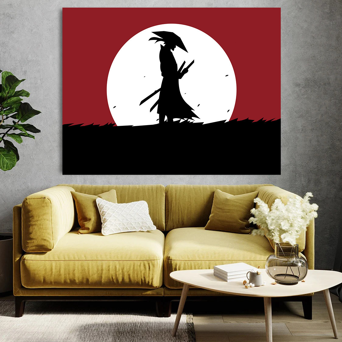 Tablou Full moon samurai