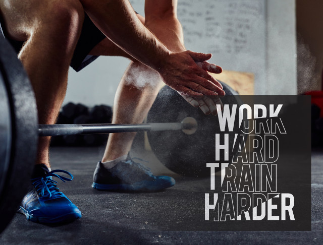 Tablou Motivational - Work Hard, Train Harder