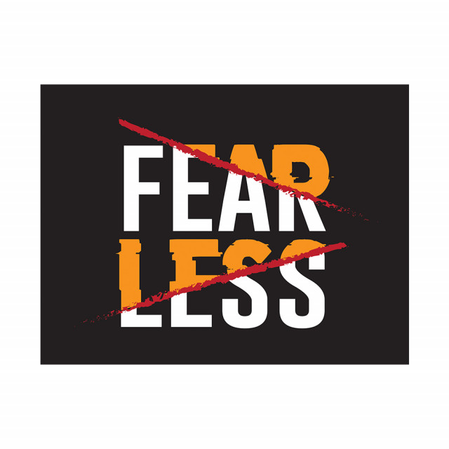 Tablou Motivational - Fearless (red marks)