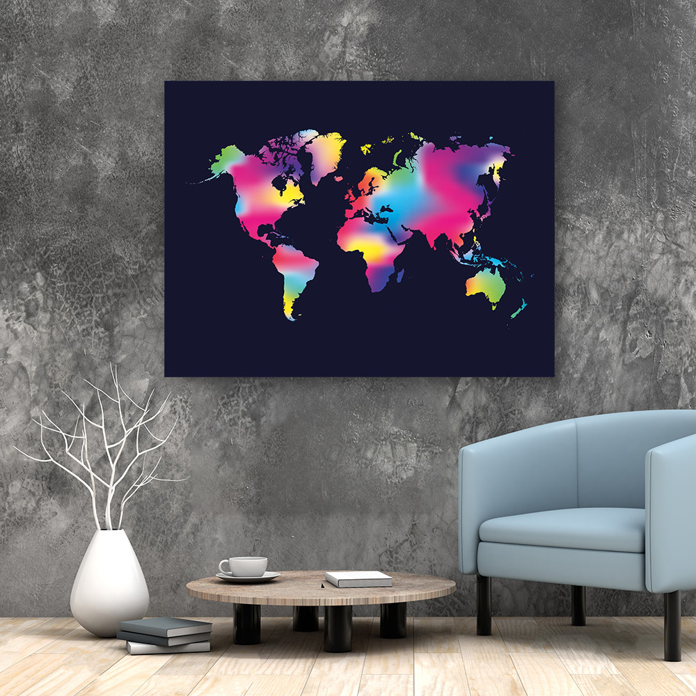 Tablou Rainbow World Map