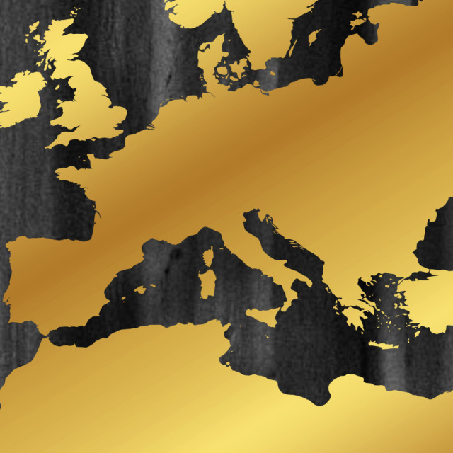 Tablou Harta Lumii gold efect