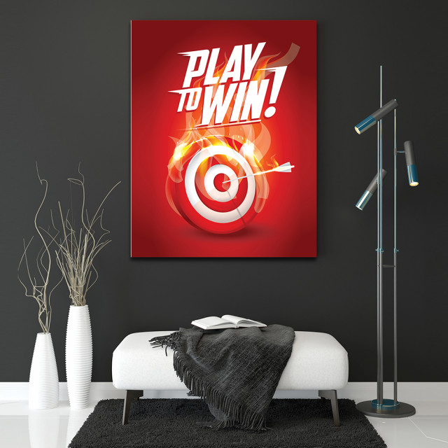 Tablou Motivational - Play to win (target)