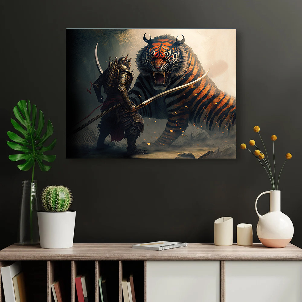 Tablou Samurai fighting the tiger