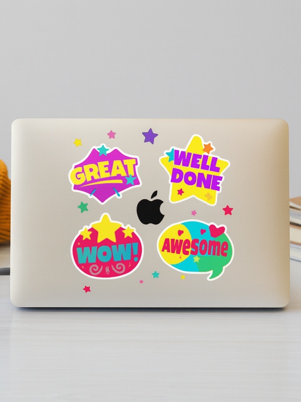 Sticker pentru Laptop - Well Done, Wow, Awsome