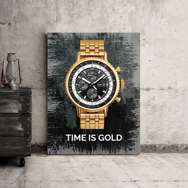 Tablou Motivational - Time Is Gold