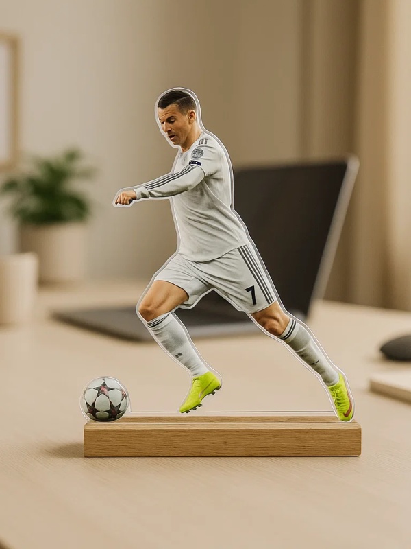 Figurină de birou din plexiglas cu Cristiano Ronaldo – vedere față, 5mm ...