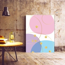 Set 3 Tablouri Pastel and golden sparks