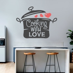 Sticker Bucatarie - Cooking with love (hearts)