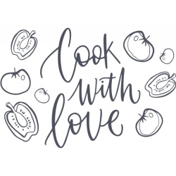 Sticker Bucatarie - Cook with love