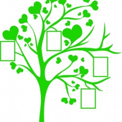 Sticker De Perete - Copac Cu Inimi Si Poze