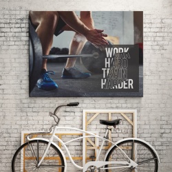 Tablou Motivational - Work Hard, Train Harder