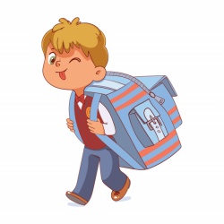 Sticker Baiatul cu ghiozdan