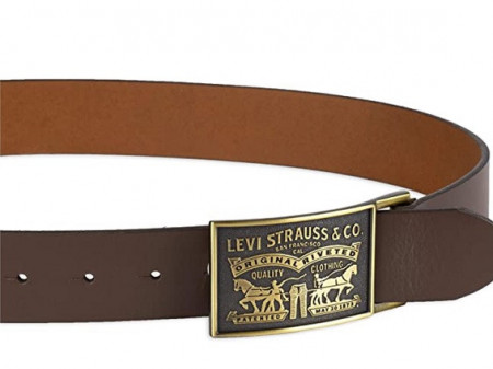 Levis Original Leather Belts Two Horse Brown
