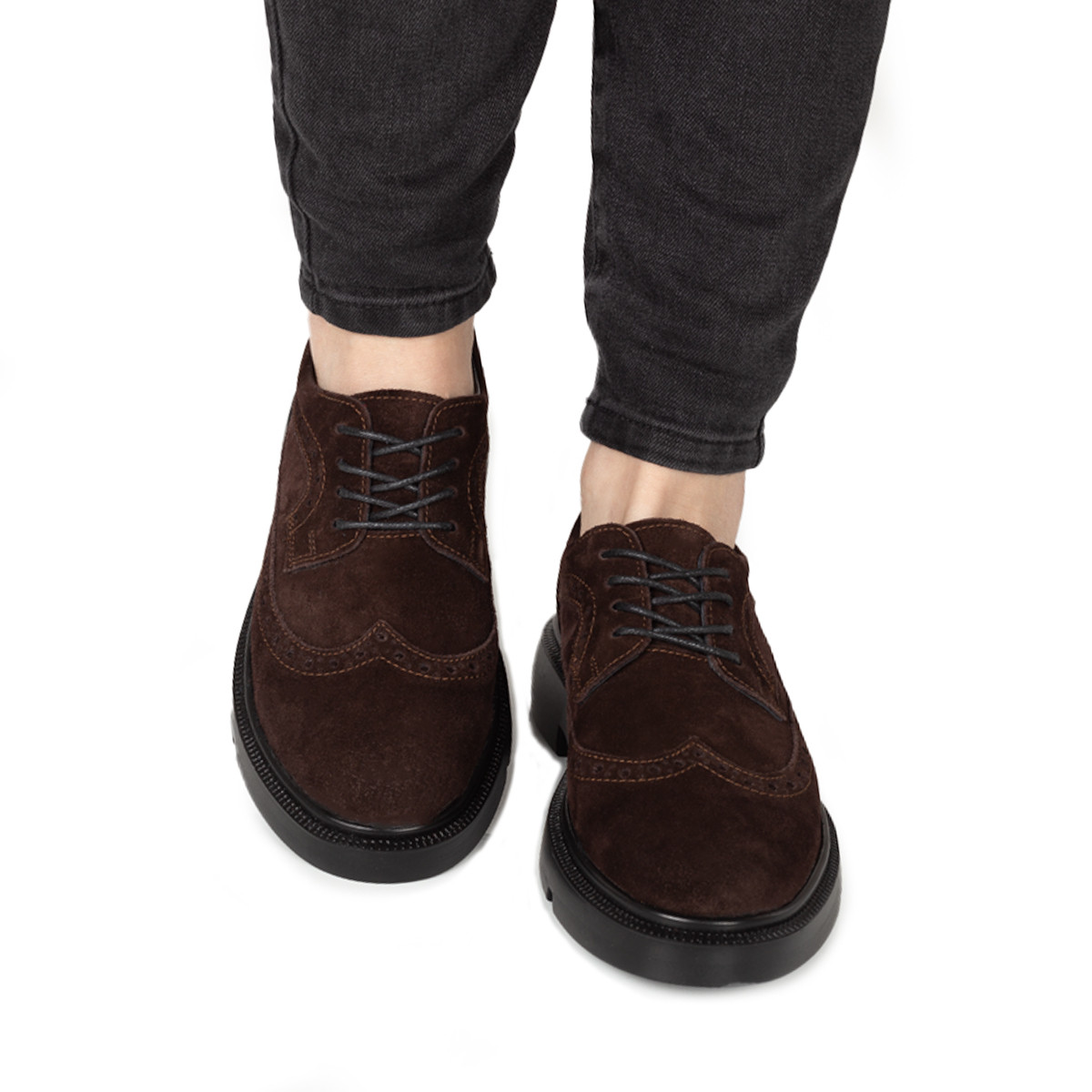 Pantofi Dama Casual Piele Naturala 111 Maro Velur