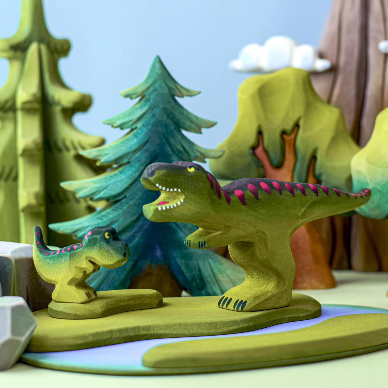 Dinosaurs T-Rex Set | Handmade, Sustainable Wooden Toy Collection for ...