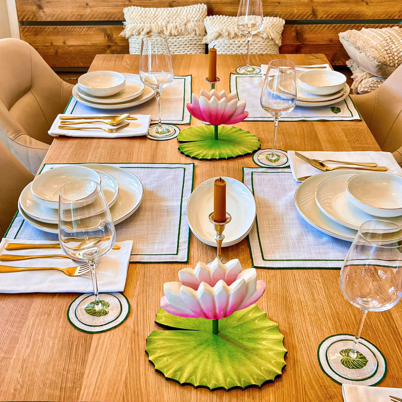 Wooden Lotus Flower Sculpture | Serene Decor | BumbuToys