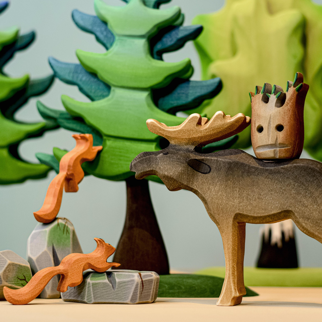 Squirrel Running Toy | Handcrafted Forest Animal for Imaginative Play