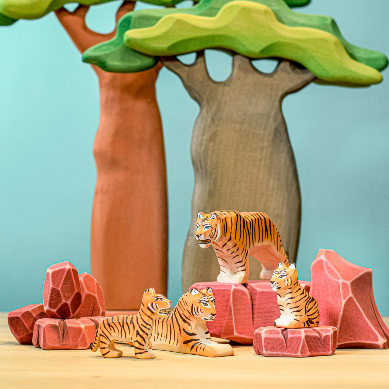 Handcrafted Tiger Cub Sitting Toy - Eco-Friendly and Artisanal