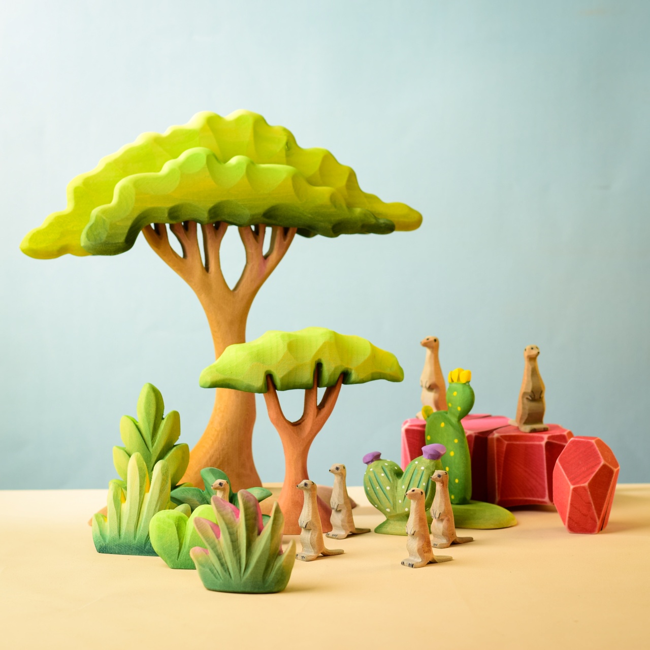 Handmade Savanna Bush - Montessori & Waldorf Wooden Toy | Bumbu Toys