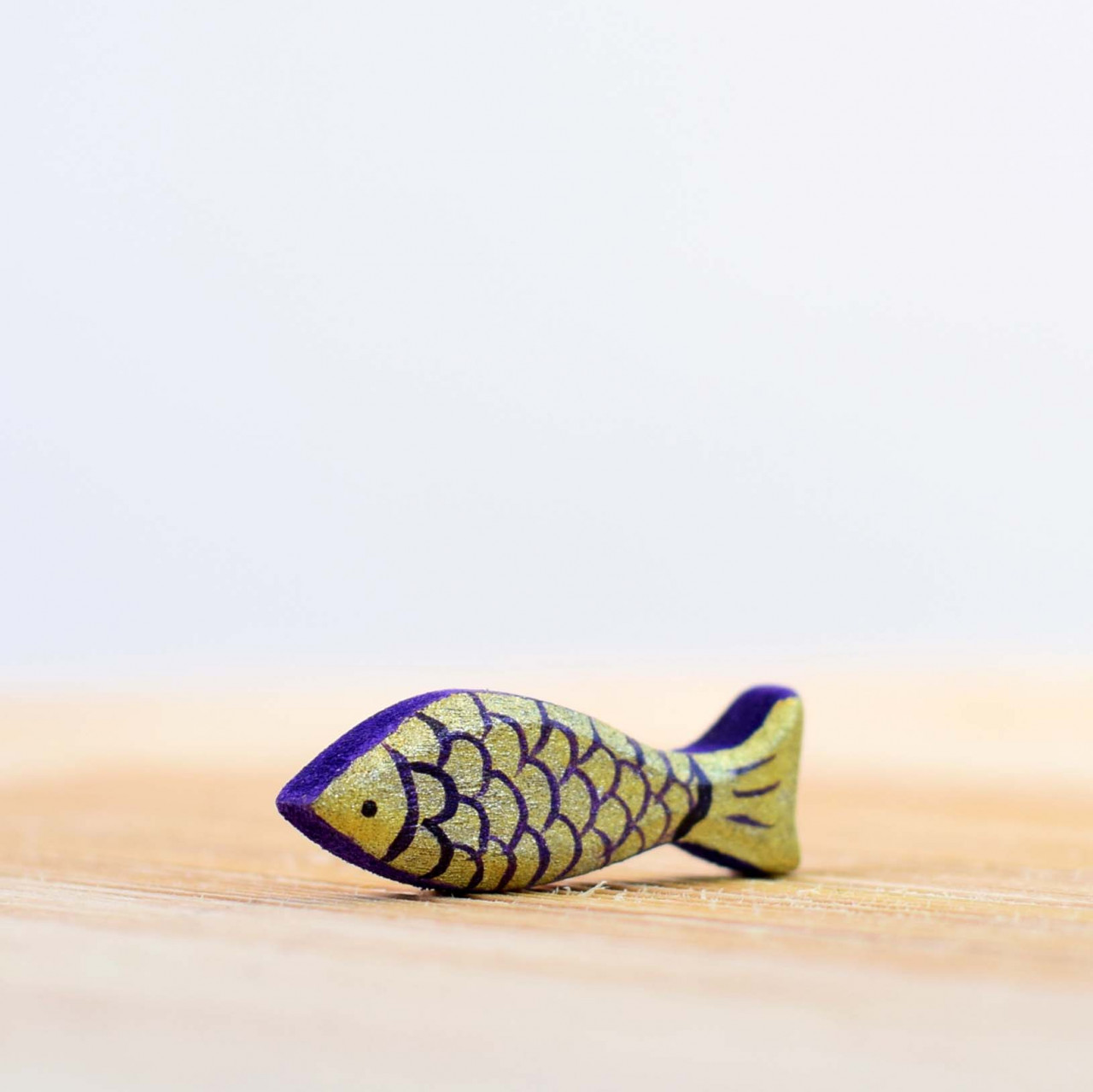 Hand-Painted Trout Fish Purple Wooden Figure | BumbuToys' Colorful ...