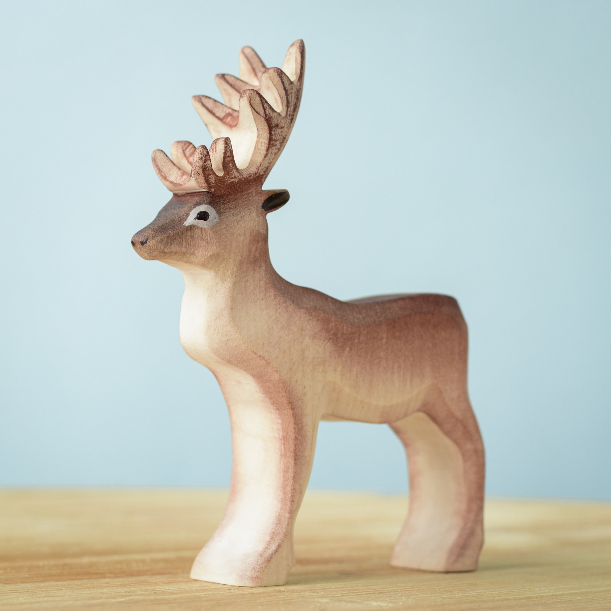 Wooden Reindeer Family Set – 4 Figures | Bumbu Toys