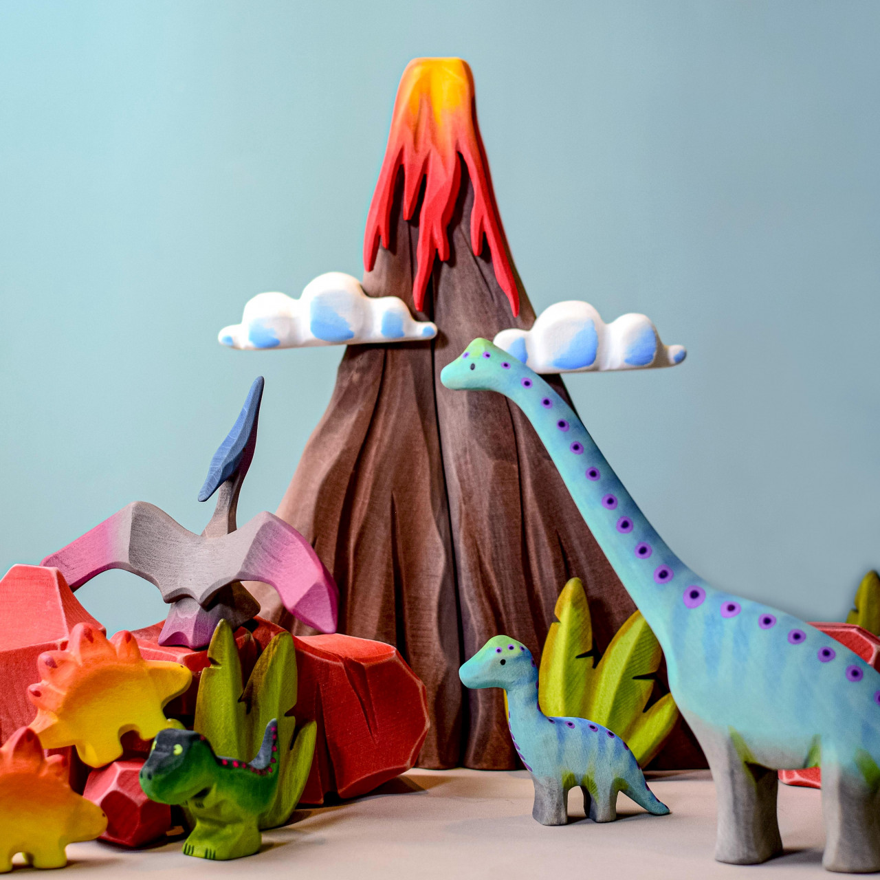 Brontosaurus Big | Majestic Wooden Dinosaur Toy | BumbuToys
