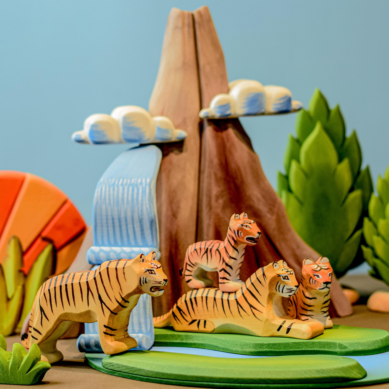 Handcrafted Tiger Cub Sitting Toy - Eco-Friendly and Artisanal