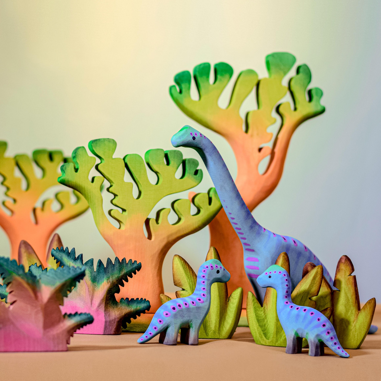 Brontosaurus Big | Majestic Wooden Dinosaur Toy | BumbuToys