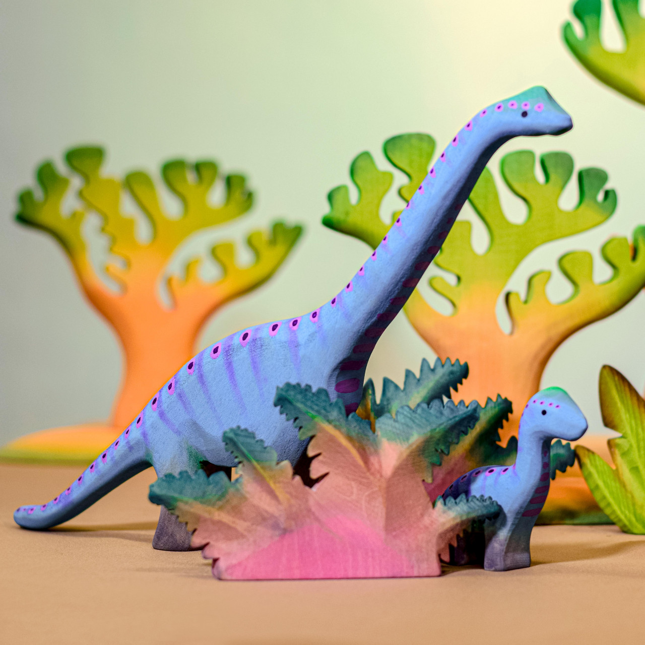 Brontosaurus Big | Majestic Wooden Dinosaur Toy | BumbuToys