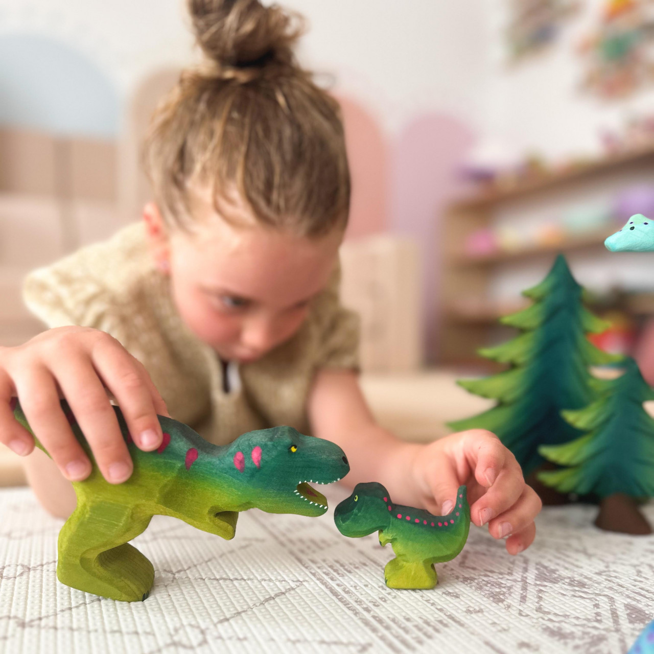 Dinosaurs T-Rex Set | Handmade, Sustainable Wooden Toy Collection for ...