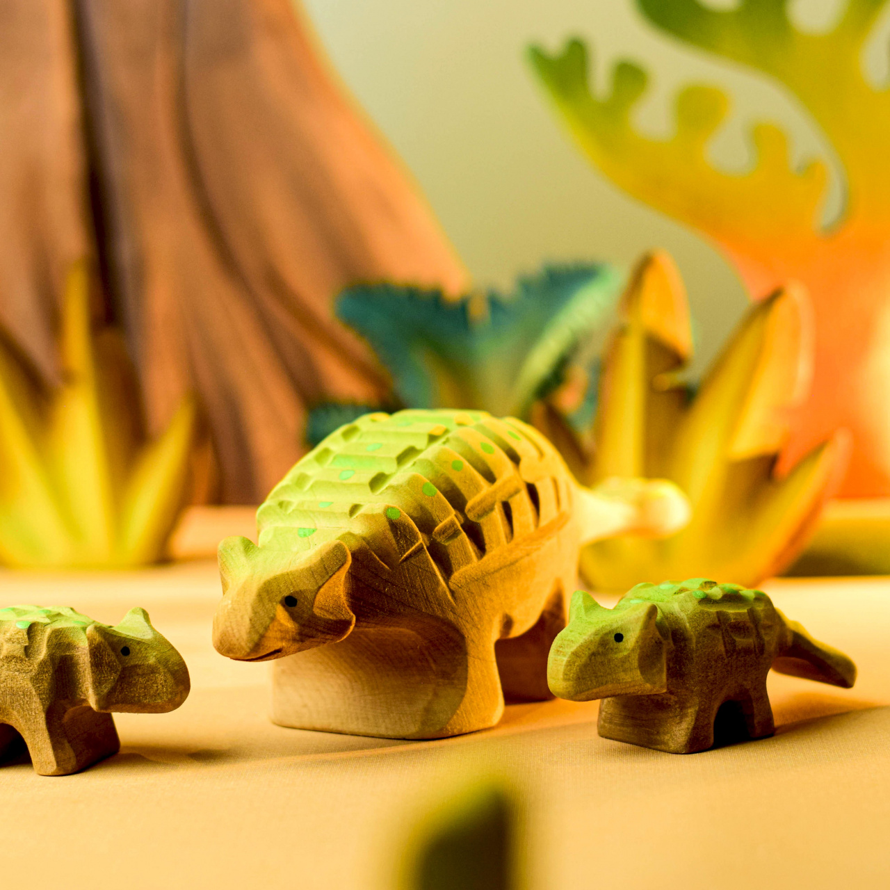 Wooden Ankylosaurus Big | Handcrafted Eco-Friendly Toy | BumbuToys